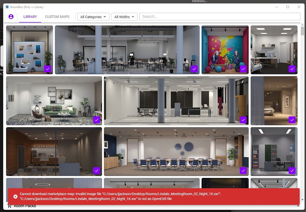 Cannot download rooms (invalid EXR file) - Bug reports - Lindalë forums